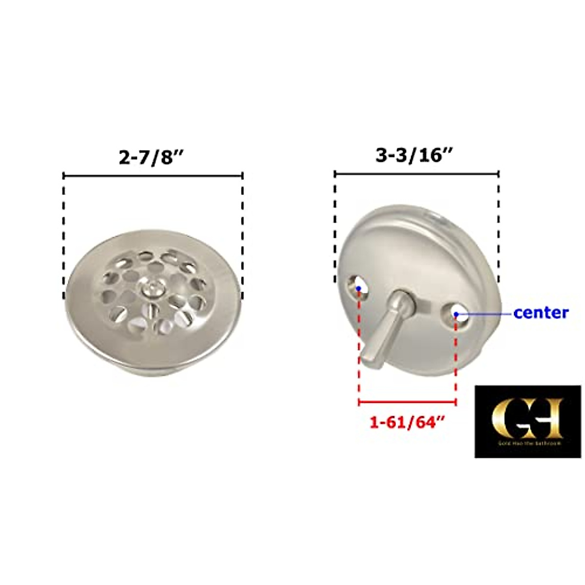 Trip Lever Bath Drain Trim Kit - Overflow Drain Cover for Bathroom Tub | BN