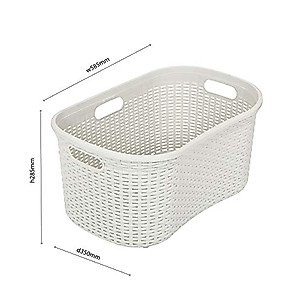 Addis 517994 Faux Rattan Hipster Laundry Basket, Charcoal, 40-Litre