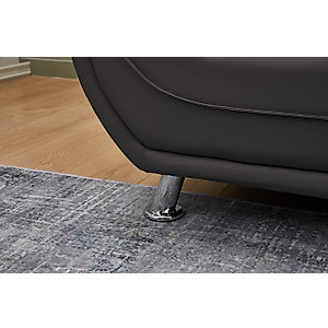 Kingway Faux Leather Living Room Sofas, 3 SEAT, Gray