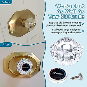 Dreyoo Shower Faucet Handle Replacement for 940-240, Shower Faucet Handle Compatible with Price Pfister Old Style Avante Series, Shower Knob Replacement for Single Handle Tub Faucet, Clear Acrylic