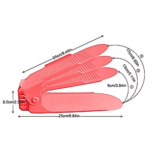 Shoe Slots Organizer | Adjustable Double Layer Storage Shoe Organizer Holder,Shoe Rack Holder 3-Level for Closet Organization Moluo