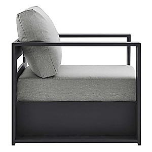 Modway Tahoe 4-Piece Fabric/Powder-Coated Aluminum Outdoor Set in Gray