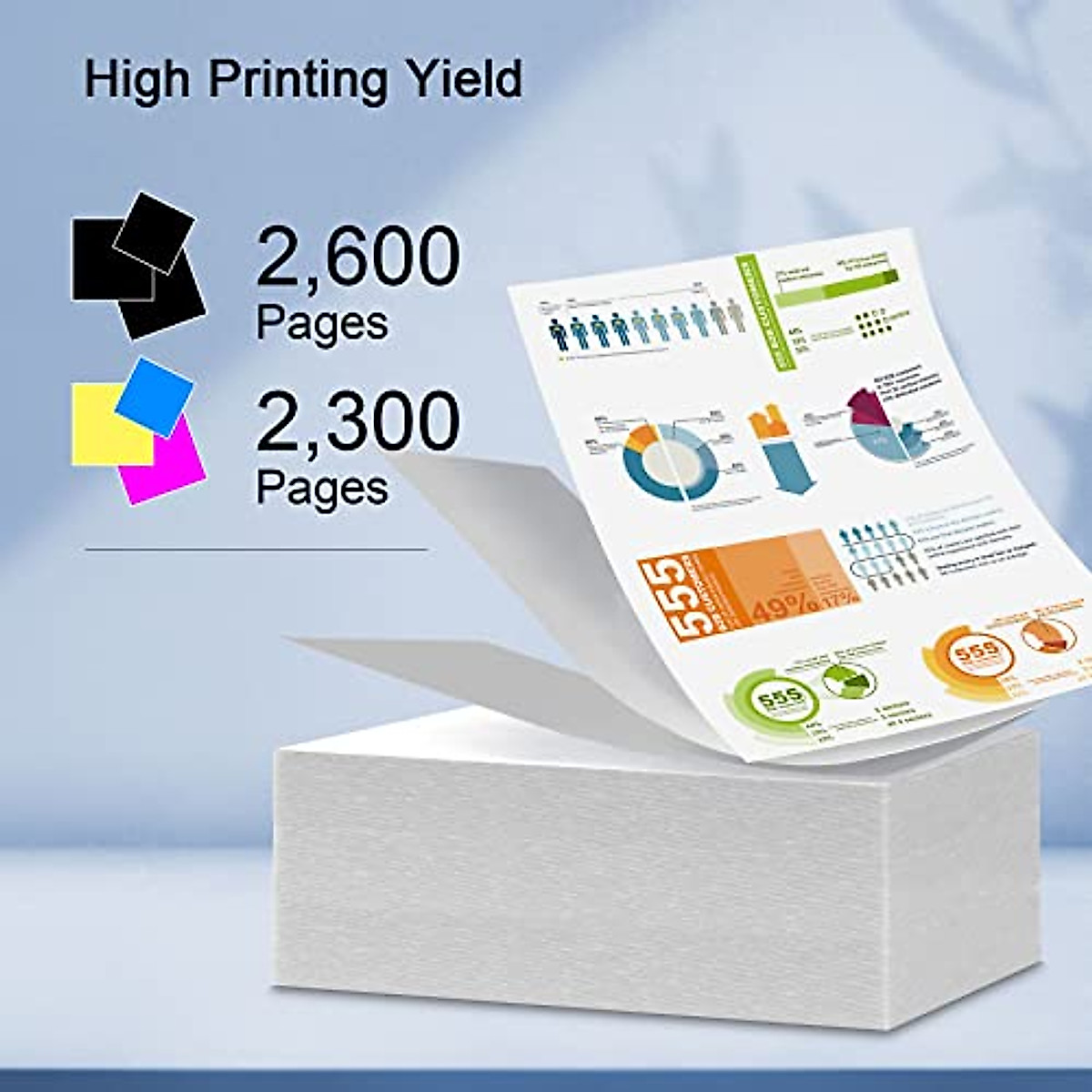 HUIAYA 5 Pack Compatible (2BK+1C+1M+1Y) Color TN225BK TN225C TN225Y TN225M Toner Cartridge Replacement for Brother Pro HL-3140CW HL-3180CDW MFC-9130CW Printer