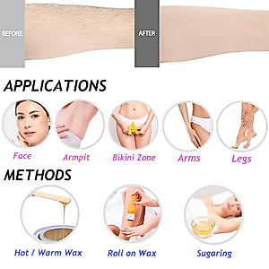 BlueZOO Wax Strips 100Pack Professional Salon Non-Woven Waxing Strip Skin-friendly Depilatory Paper for Facial and Body Hair Removal Women Men Home & Travel Porable, 7.9 x 2.8 Inches