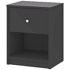 Home Square 2 Piece Chest and Nightstand Bedroom Set in Gray