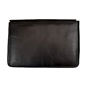 Hide & Drink, Vintage Leather Folder Document Holder, File Case, Document Portfolio & Binder Strapless Carry On Bag, Office & Work Essentials, Handmade (Charcoal Black)