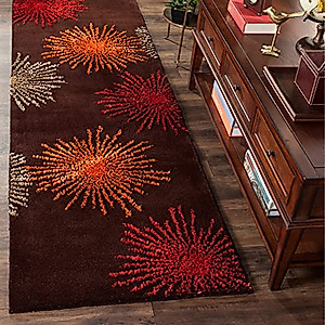 SAFAVIEH Soho Collection 7'6" x 9'6" Ivory / Silver SOH712J Handmade Starburst Premium Wool & Viscose Area Rug