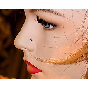 Dark Green Claw Set Round Gem Sterling Silver Ball End Nose pin Body Jewelry