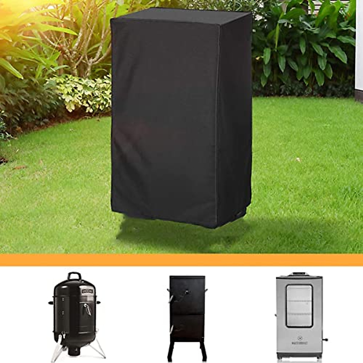 Yardwe Outdoor Furniture Covers Accessory Heavy- Outdoor Weather Resistant Barbecue Grill for Sun Storage Barbeque Protector Furniture Duty Garden BBQ Black Fabric Anti Cover Cloth Hibachi Grill