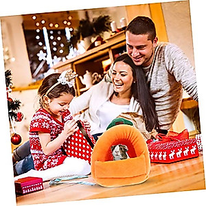 LIFKICH 1pc Hideout Cage Ferret Sugar Hedgehog Winter Accessory Hamster Mini Toy Nest Rat Animal Glider Pet Supple Mice Hut Plush Small Chinchilla House Guinea Habitat Squirrel Orange