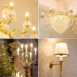 Lepro E12 LED Bulbs B11 C35 Chandelier Light Bulb Filament LED Candle Bulbs, Dimmable 5.5 watt 60W Equivalent, 500 Lumen 2700K Warm White, Ceiling Fan Bulb Candelabra Bulbs, Pack of 6