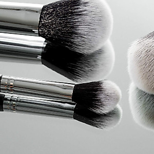Under Eye Setting Powder Brush - Small Soft Fluffy Tapered Blending Makeup Brush, Set Concealer, Buffing, Baking, Finishing Loose, Pressed, Compact, Mineral Cosmetics, Synthetic, Cruelty Free Vegan