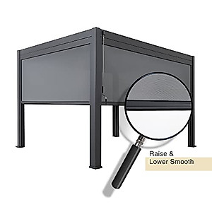 GARDESOL 13' Aluminum Pull-Down Privacy Screen Pergola Divider, Adjustable Side Shade Suitable for GARDESOL 10'x13' Pergola Gazebo only. This is NOT pergola but pergola Accessories (Matte Black)