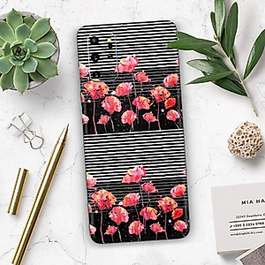 DesignSkinz Karamfila Watercolo Poppies V1 Protective Vinyl Decal Wrap Skin Cover Compatible with The Samsung Galaxy S20 (Screen Trim & Back Glass Skin)