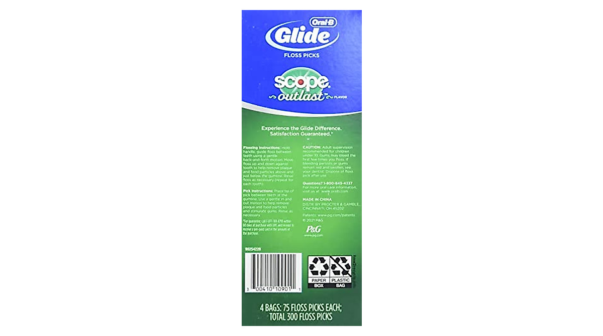 Oral B Complete Glide Floss Pick 300 Count | Fresh & Effective Clean