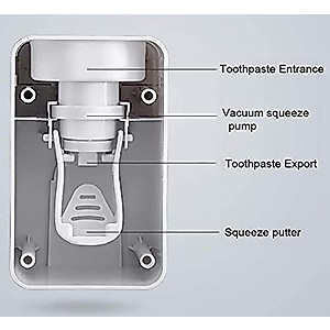 CXYHMG Toothpaste Dispenser, 2 PCS Automatic Toothpaste Squeezer Dispenser for Kids & Family Shower, is Wall Mount Bathroom Accessories with Super Sticky Suction Pad. (Black-Grey)