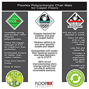 Ultimat Polycarbonate Square Chair Mat for Carpets up to 1/2" - 48 x 48"