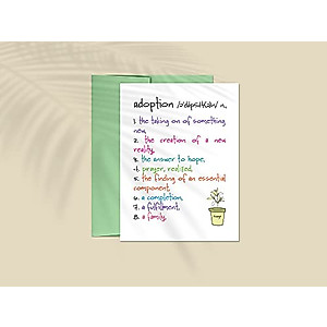 Adoption Cards - Adoption Greeting Card - New Family Card - Congratulations Card for Adoptive Parents - New Baby Son Daughter Gift - 4.25" x 5.5" Folded Card and Envelope Set