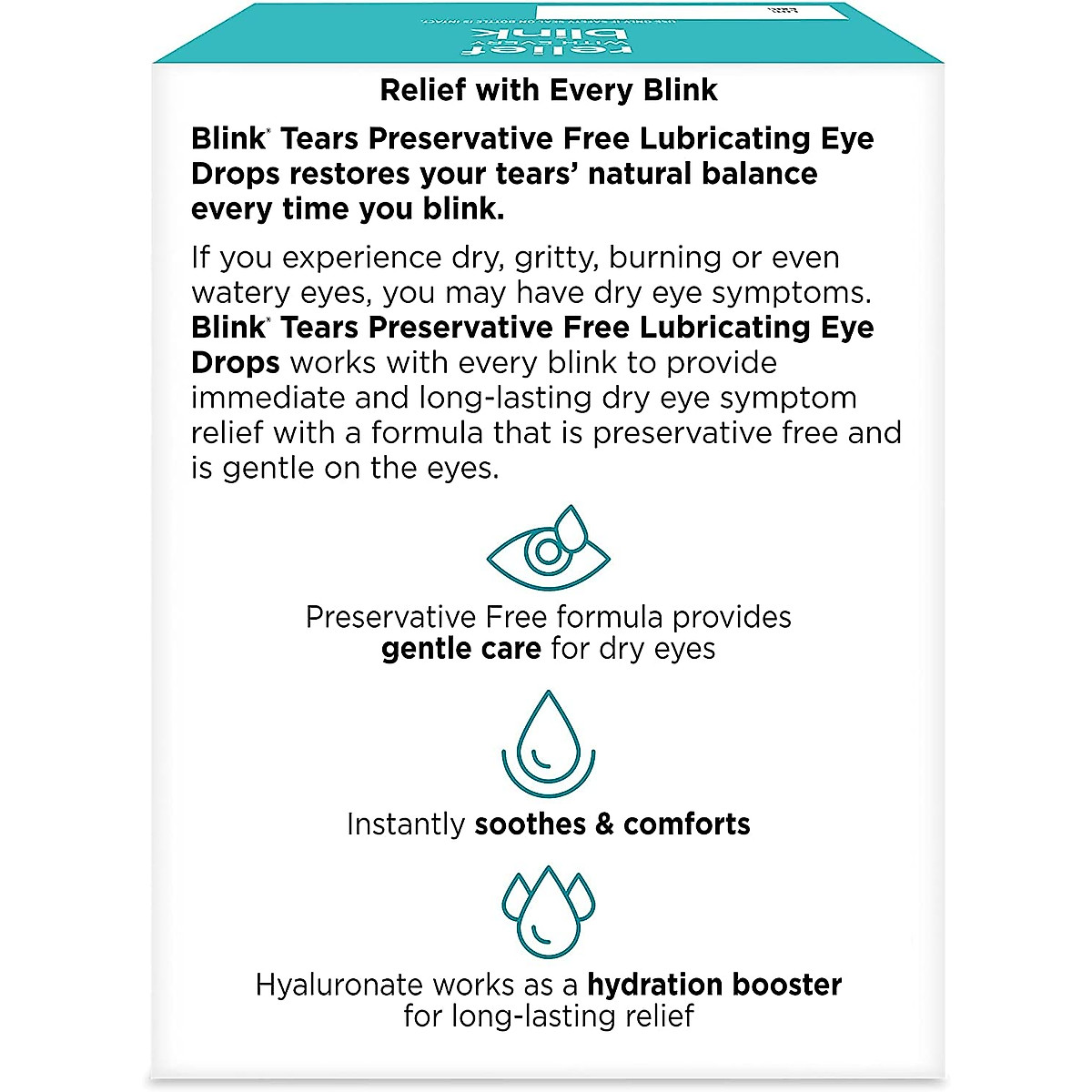 blink Tears Lubricating Eye Drops Mild-Moderate Dry Eye 25 Each,0.01 Fl Oz (Pack of 25)