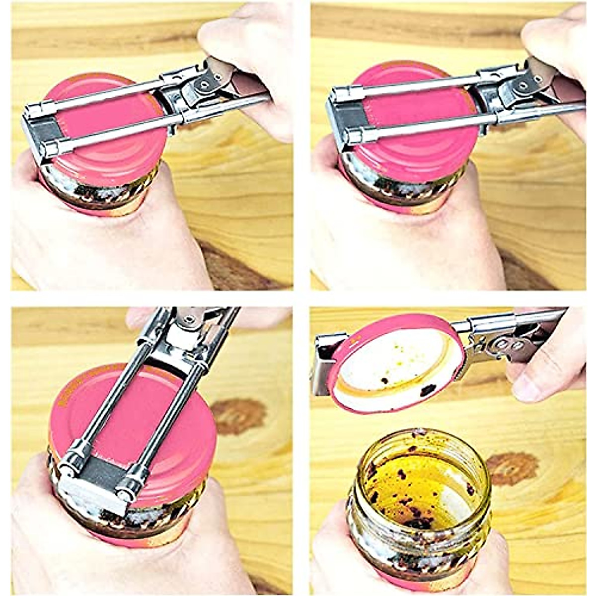 Master Opener Adjustable Jar & Bottle Opener, Manual Jar Bottle Opener Kitchen Accessories,Adjustable Multifunctional Stainless Steel Can Opener Jar Lid Gripper (2pcs)