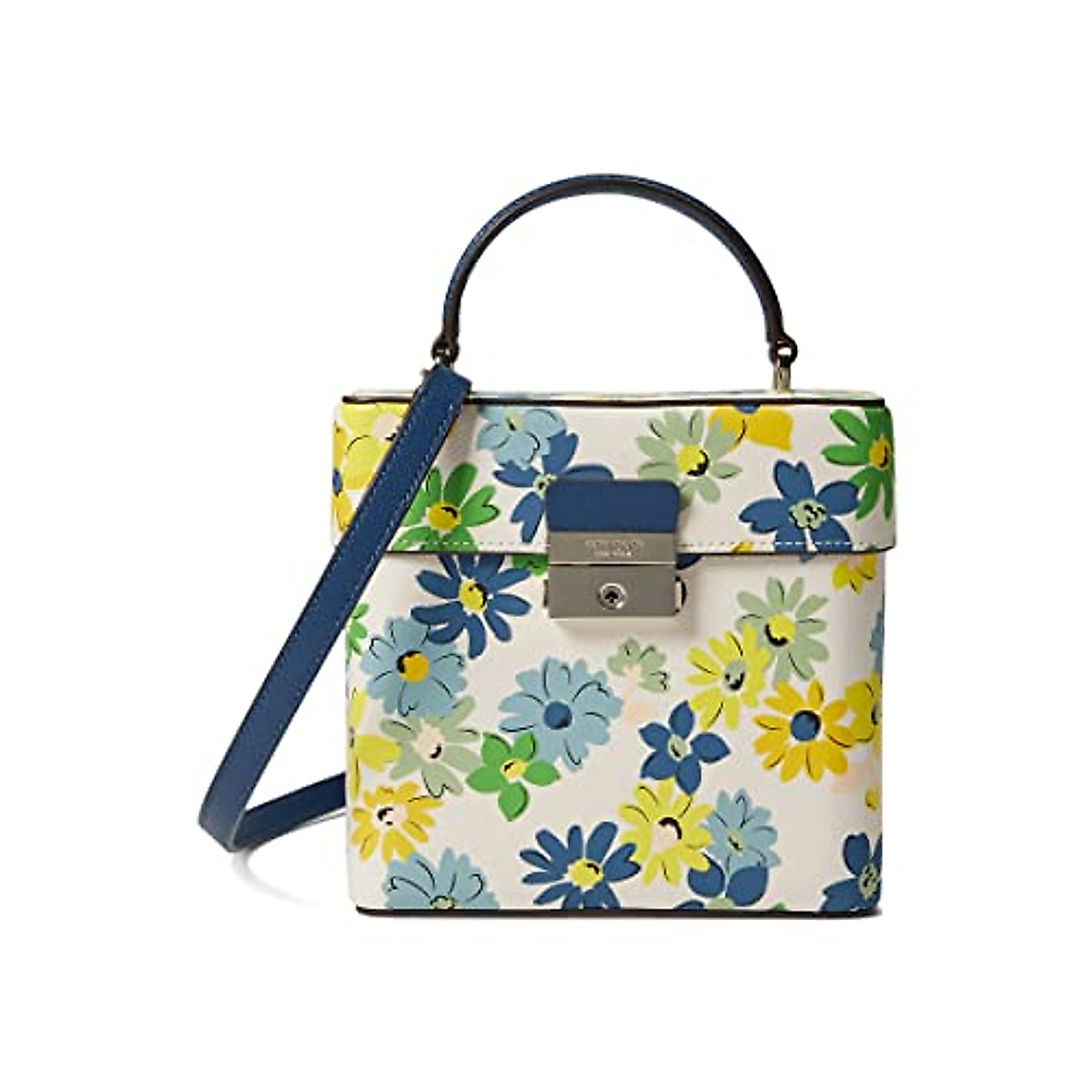 Kate Spade New York Voyage Floral Medley Printed Small Grain Textured Leather Small Top-Handle Parchment Multi One Size