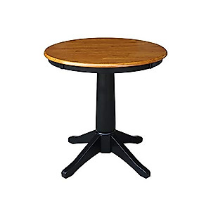 International Concepts 30" Round Top Pedestal Table - With 2 San Remo Chairs, Black/Cherry