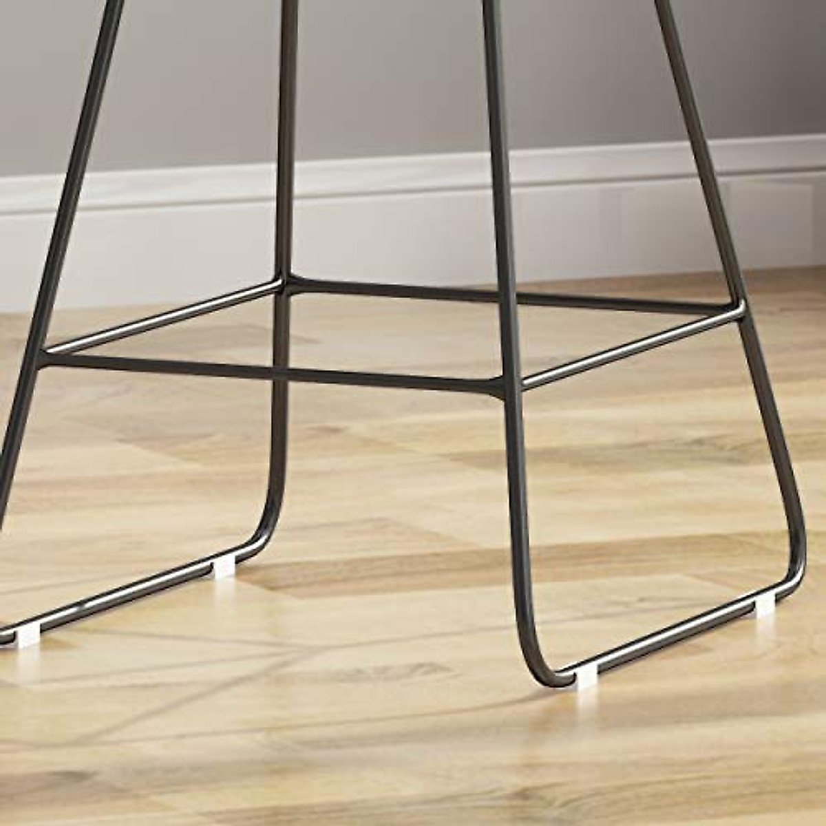 Great Deal Furniture Hedy Outdoor Counter Stools, 26" Seats, Modern, Geometric, Gray Iron Frames with Ivory Cushion (Set of 2)