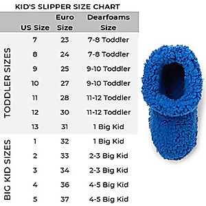 Dearfoams Tate Washable Fuzzy Bootie Slipper, Olympic Blue, 13 US Unisex Big Kid