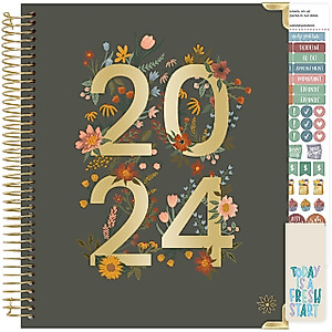 bloom daily planners 2024 Hardcover Calendar Year Goal & Vision Planner (January 2024 - December 2024) - Monthly/Weekly Column View Agenda Organizer - 7.5" x 9" - Dreams In Bloom