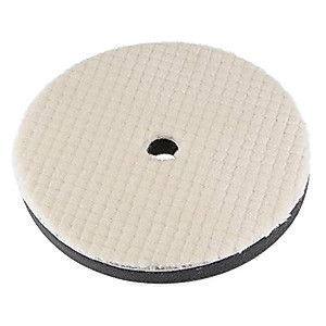 uxcell 7" Wool Felt Sponge Polishing Pad Hook and Loop Buffing Wheel with Hole Medium Polishing for Orbital Polisher Buffer