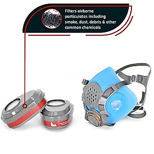 Parcil Distribution T-61 Half Face Respirator - Double Activated Charcoal Air filter – Industrial Grade Quality