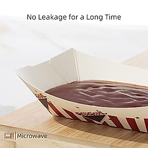 100 PCS Paper Food Trays 0.5 lb Food Holder Trays,Eco Friendly Food Boats,Disposable Plaid Classy Red,Blue and White Boats for Festival,Carnival, for Concession Food and Condiments,Mini Food Trays