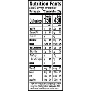 RITZ Bits Peanut Butter Cracker Sandwiches, Big Bag, 3 Ounce (Pack of 12)