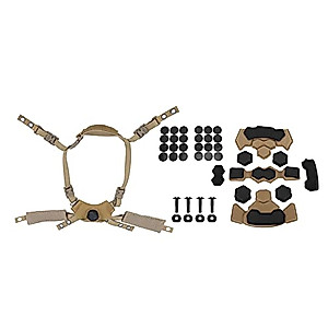 Helmet Dial Suspension System Chin Strap, 24 Hook and Fasteners Nylon Sponge Helmet Padding Kit Easy to Install for Cycling (Mud Spongeand Suspension)