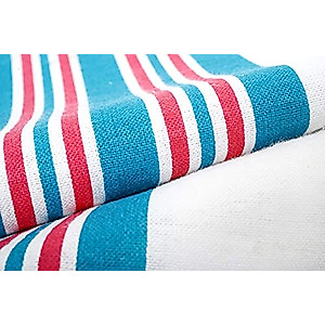 Linteum Textile (3-Pack, 30x40 in) Receiving Hospital Baby Blankets, 100% Cotton, Classic White w/Blue & Pink Stripes