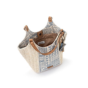 Sakroots Roma Straw Small Shopper, Lake Tribal Beauti