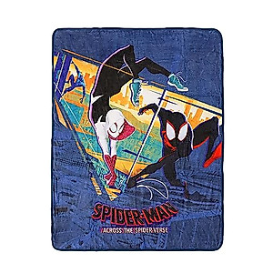 Spider-Man Micro Raschel Throw Blanket, Gwen and Miles Across The Spider-Verse Standard
