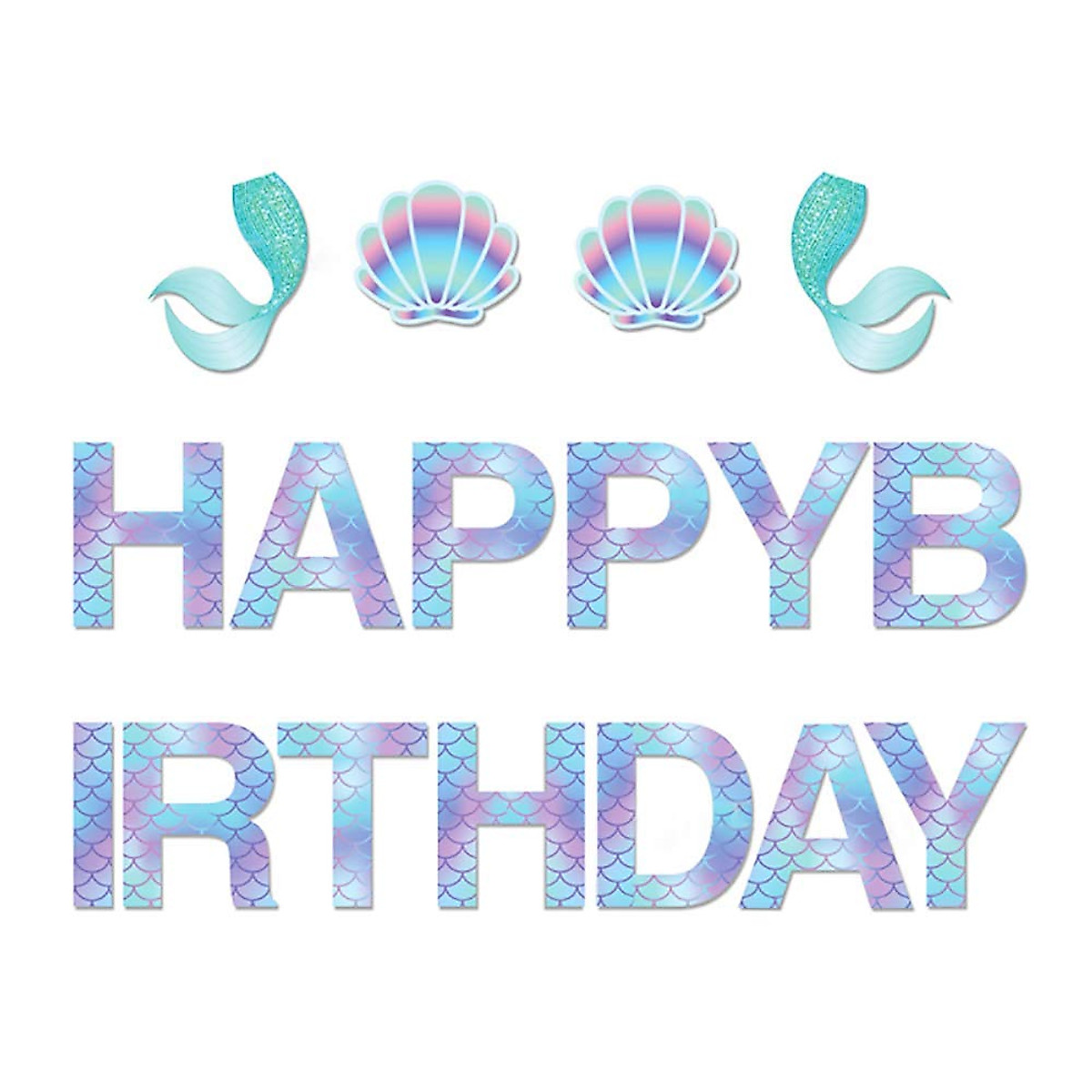 Anor WishLife Sparkle Mermaid Birthday Banner,Mermaid Banner,Mermaid Party Supplies,Little Mermaid Birthday Decoration for Girls,Boys,Kids,Home,Classroom,Baby Showers,1st Birthday