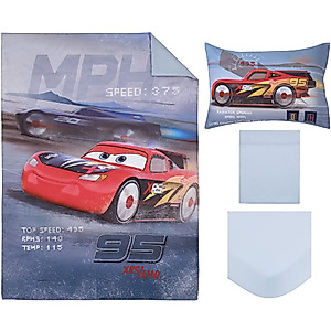 Crown Crafts Infant Products Disney Cars 4 Piece Toddler Bedding Set - Speedy Frenzy