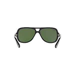 Ray-Ban RB4162 Aviator Sunglasses, Black/Polarized Green, 59 mm