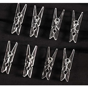 20Pcs Clear Plastic Clothes Pins,Clothes Line String Clips, Mini Clothes Pins, Photo Paper Peg Pins Craft Clips,Laundry Storage and Organization(2.5cm)