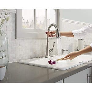 Kohler R77748-SD-VS Malleco Touchless Pull Down Kitchen Sink Faucet with Soap/Lotion Dispenser, Vibrant Stainless