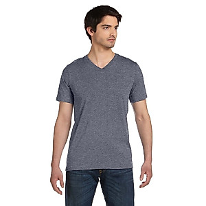 Bella Canvas Unisex Jersey Short-Sleeve V-Neck T-Shirt XL DEEP HEATHER
