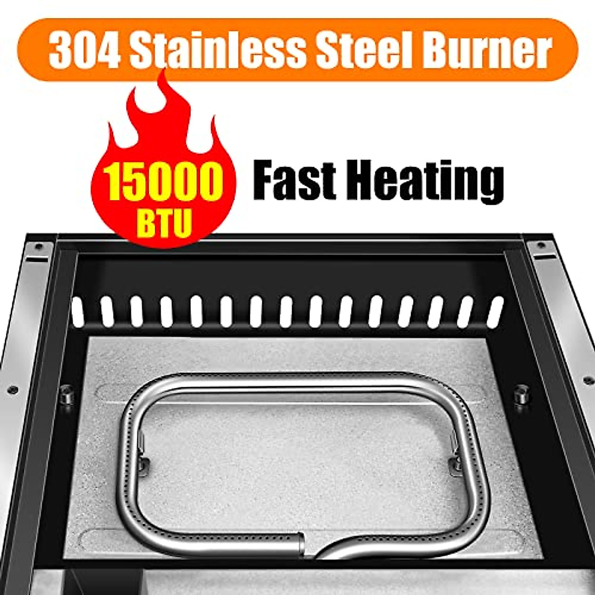 QuliMetal Portable Griddle Flat Top Grill 17 Inch Table Top Griddle Gas Grill Propane Grill with Carry Bag Outdoor Griddle Camping Griddle 15,000 BTU Burner 268 Sq Stainless Steel For Party Tailgating