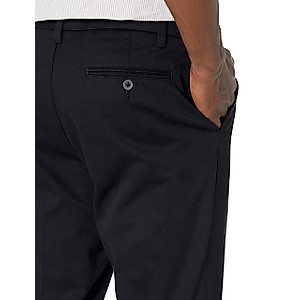 Amazon Essentials Men's Slim-Fit Wrinkle-Resistant Flat-Front Stretch Chino Pant, Black, 38W x 32L