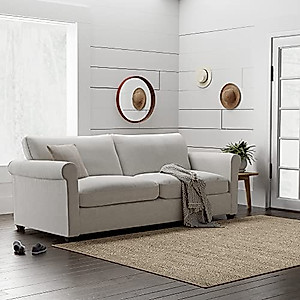 Amazon Brand – Stone & Beam Balkan Contemporary Rolled-Arm Sofa Couch, 91"W, Chalk