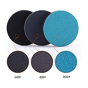 ZFE 5Inch Glass polishing Pads, 10Pcs Wool Felt Disc Glass Polishing Kit Buffing Pads Sanding Discs with Backing Pad and M14 Drill Adapter for Rotary Tools Polish Glass and Metal