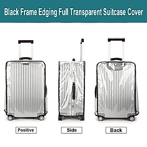 Suitcase Cover for 20" Luggage TSA Approved Clear PVC Thickened Protective Sleeve Cover for Wheeled Luggage Waterproof