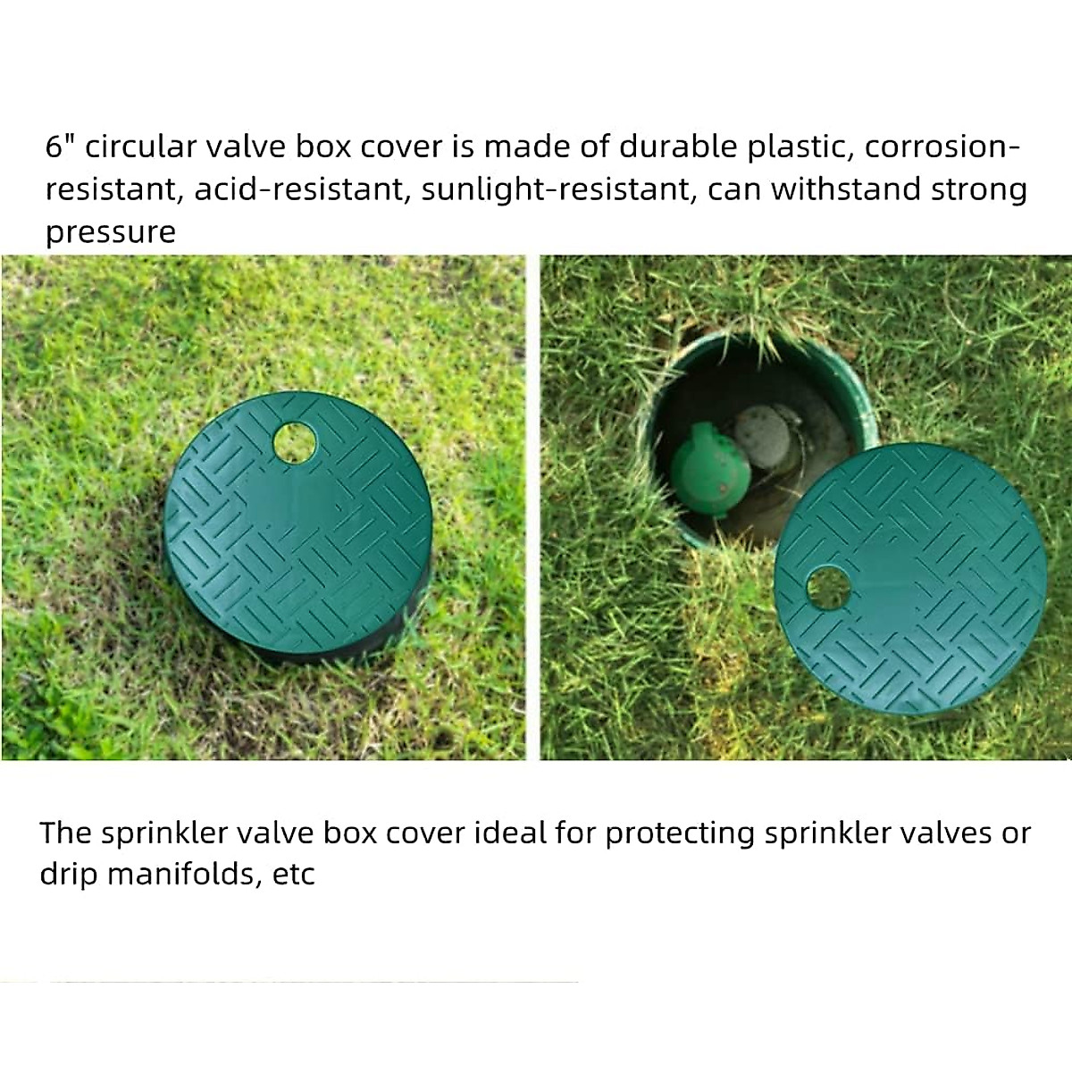 4 Pcs Valve Box Cover Lid ID 5.5" OD 6" Round Sprinkler System Irrigation Sprinkler Valve Box Cover