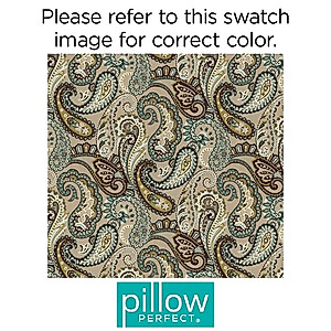 Pillow Perfect Paisley Outdoor/Indoor Throw Pillow Plush Fill, Weather, and Fade Resistant, Throw - 18.5" x 18.5" Blue/Brown Tamara Quartz, 2 Count